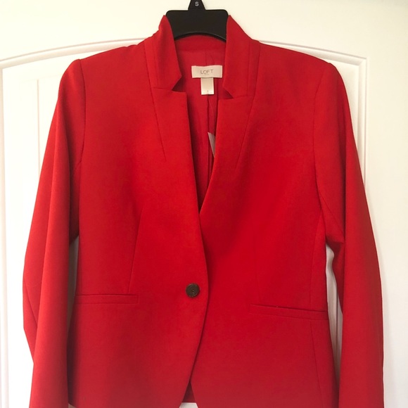 LOFT | Jackets & Coats | Loft Red Blazer | Poshmark